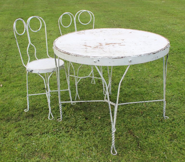 Vintage Wrought Iron Signing Table and Chairs - A Day to Remember Event ...