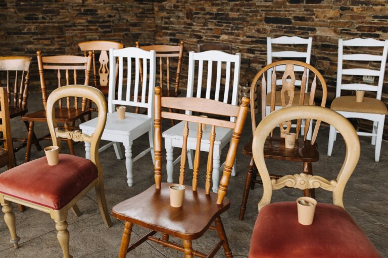 Chairs | Assorted Rustic Wooden Chairs - A Day to Remember Event Hire