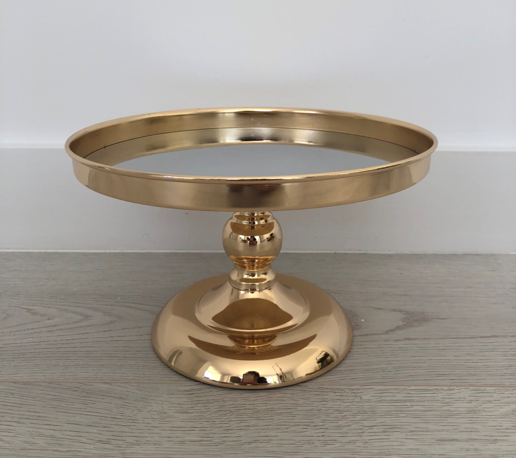 Gold Mirrored Cake Stand Medium - A Day to Remember Event Hire