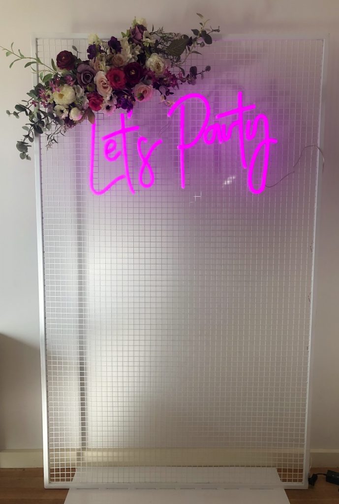 Arbor's and Backdrops | 'Let's Party' Pink Neon Sign - A Day to ...