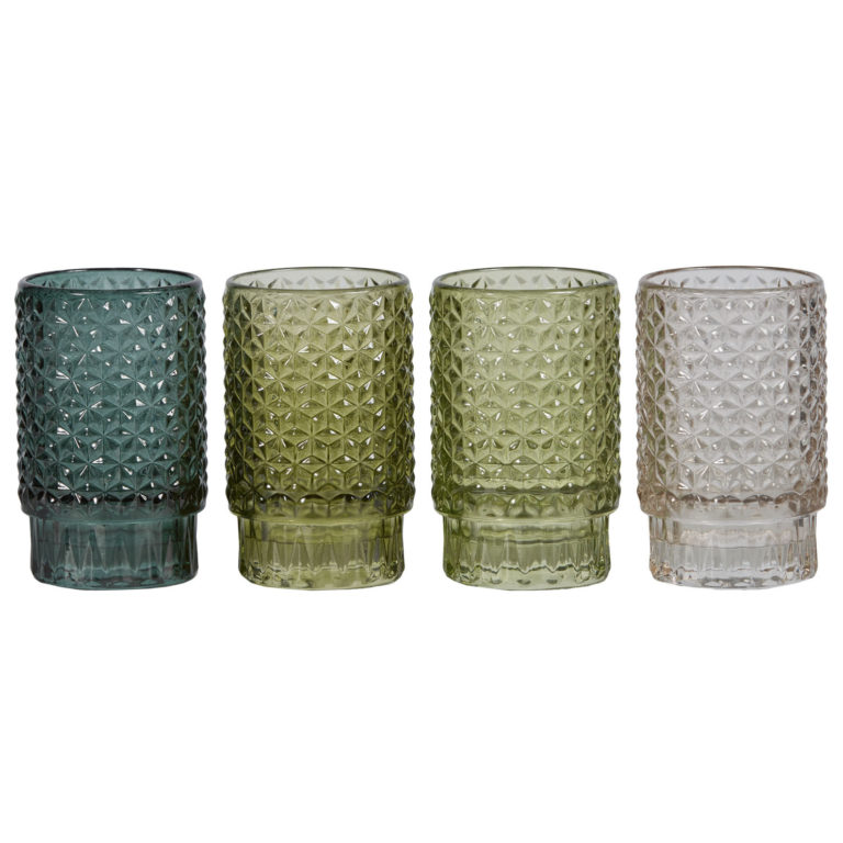 Set of 4 Small Glass Sky Votives - A Day to Remember Event Hire