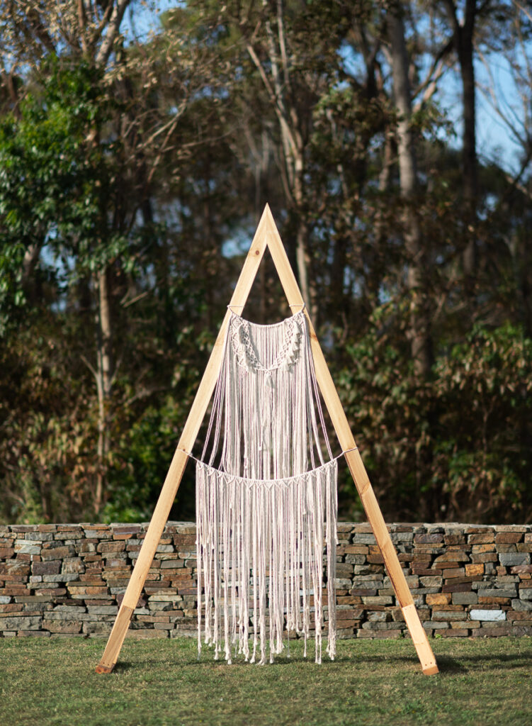 Arbors and Backdrops | Triangular Arbor with Macrame* - A Day to ...