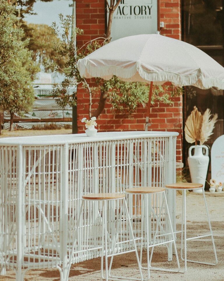 Vintage Boho Bar Tables and Stools Package - A Day to Remember Event Hire