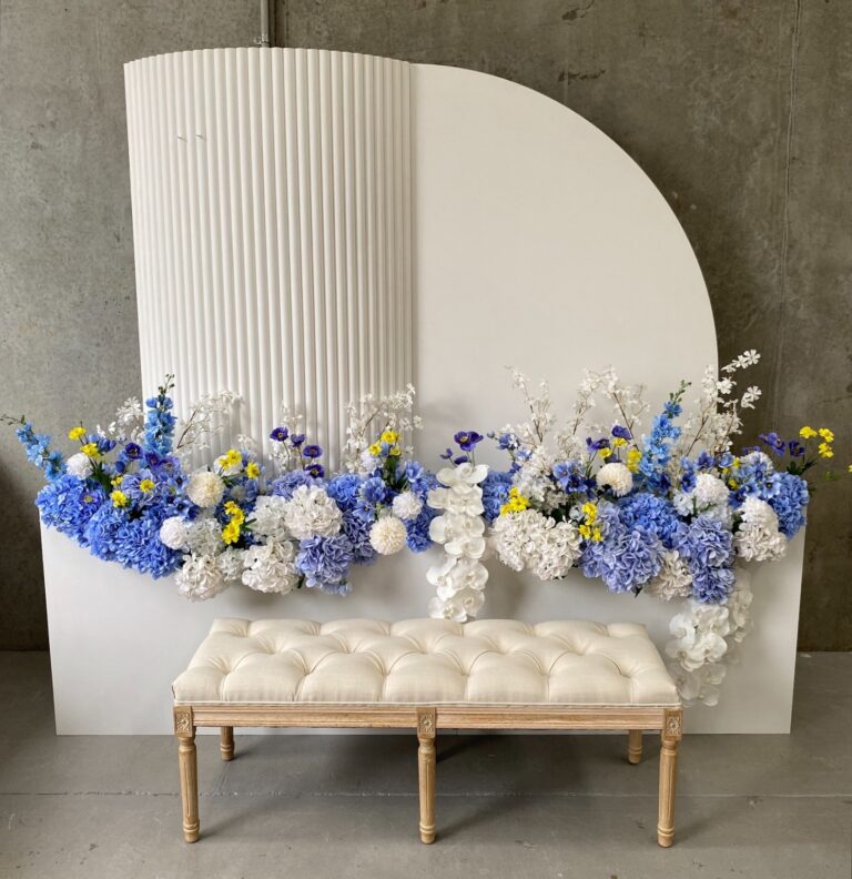 Arbor's and Backdrops | Santorini with Bench Backdrop Package - A Day ...